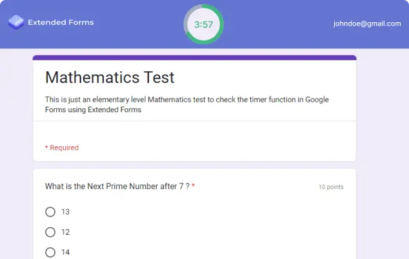 ExtendedForms | Add Timer, Proctor, Negative Marks in Google Forms